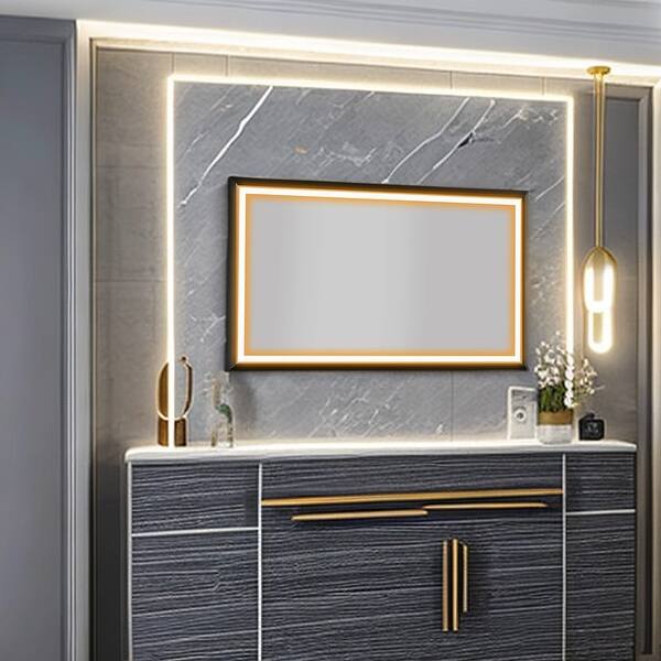 Extra Large LED Lighted Bathroom Mirror - Wall Mounted Vanity Mirror ...