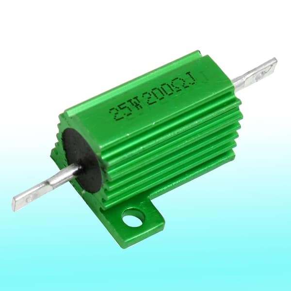 Green Aluminum Housed Clad Wirewound Resistor 200 Ohm 25 Watt - Bed ...