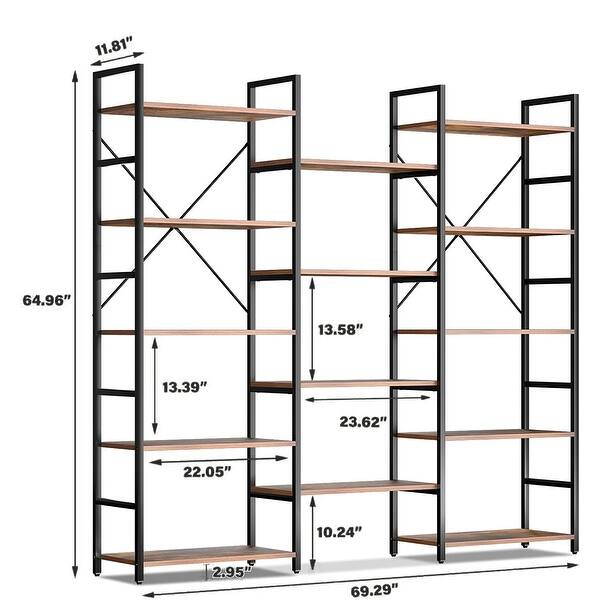 Retro 5-Layer Bookshelf Display Rack for Living Room Study Room - Bed ...