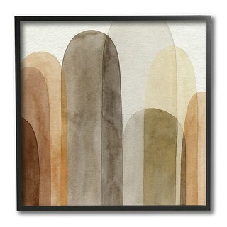 Stupell Layered Opaque Ovals Abstract Brown Shapes Framed Wall Art - White - Bed Bath & Beyond ...