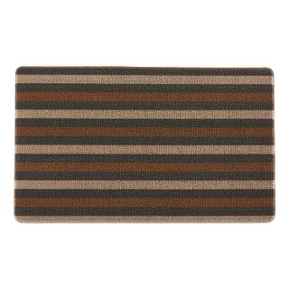 Black and Brown Stripe Tufted Loop Door Mat 17.75" x 29.5" - Bed Bath ...