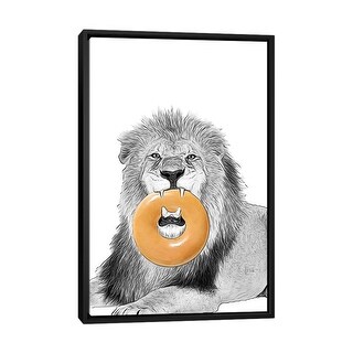 iCanvas "Lion With Donut" by Printable Lisa's Pets Framed - Bed Bath ...