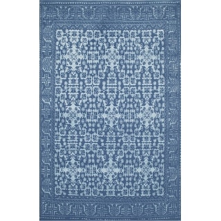 Ahgly Company Machine Washable Contemporary Denim Blue Area Rugs - Bed ...