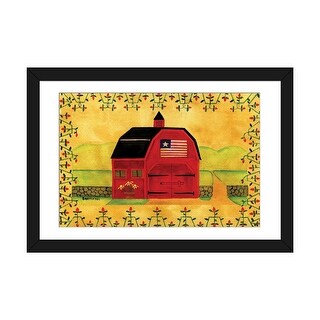 iCanvas "Primtive American Red Folk Art Barn" by Cheryl Bartley - Bed ...