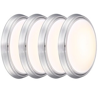 4 Pack 11-Inch LED Brushed Nickel Flush Mount Ceiling Light - 11" x 11 ...