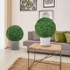 Gymax 2 PCS 20'' Artificial Boxwood Topiary Balls Sun-protective Round ...