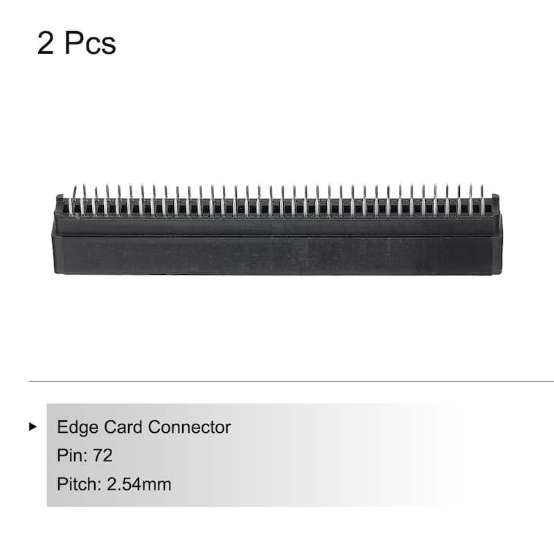 Card Edge Connector Black Socket Right Angle 72 Pin 2.54mm Pitch, Pack ...