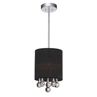 Water Drop 1 Light Drum Shade Mini Pendant With Chrome Finish - Bed ...
