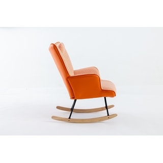 Comfy Wingback Glider Rocker with Safe Solid Wood Base for Living Room ...