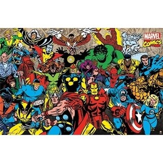 Marvel Retro Line Up Poster Poster Print Item Varsco13221 - Bed Bath ...