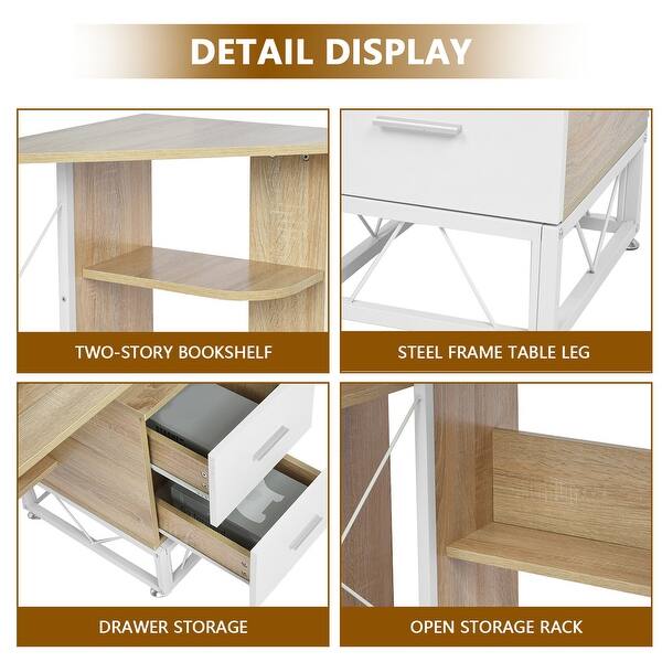 Writing Table Multiple Racks Drawers Compact Home Office Multiple Racks ...