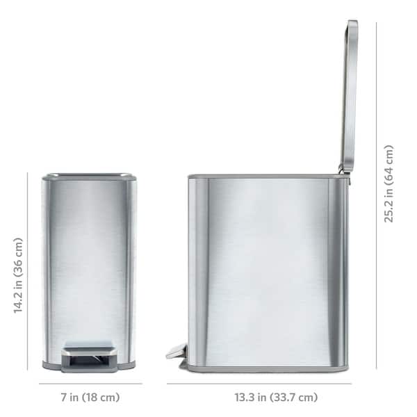 Glad 2.6 Gallon Stainless Steel Step on Trash Can - Bed Bath & Beyond ...
