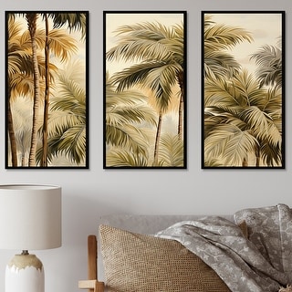 Designart "Palm Tree Desert Oasis III" Palms & Palm Trees Framed Art ...