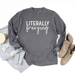 Literally Freezing Cursive Garment Dyed Long Sleeve - Bed Bath & Beyond ...