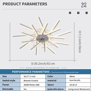 Snowflake Ceiling Fan Dimmable Ceiling Fan Lights, White - Bed Bath ...