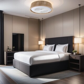 LED Dimmable Ceiling Light With Built-In Fan - Remote Control - Bed ...