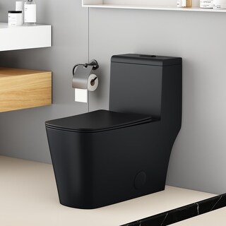 Black One Piece Toilet, Grey Dual Flush Toilet, Elongated Torando ...