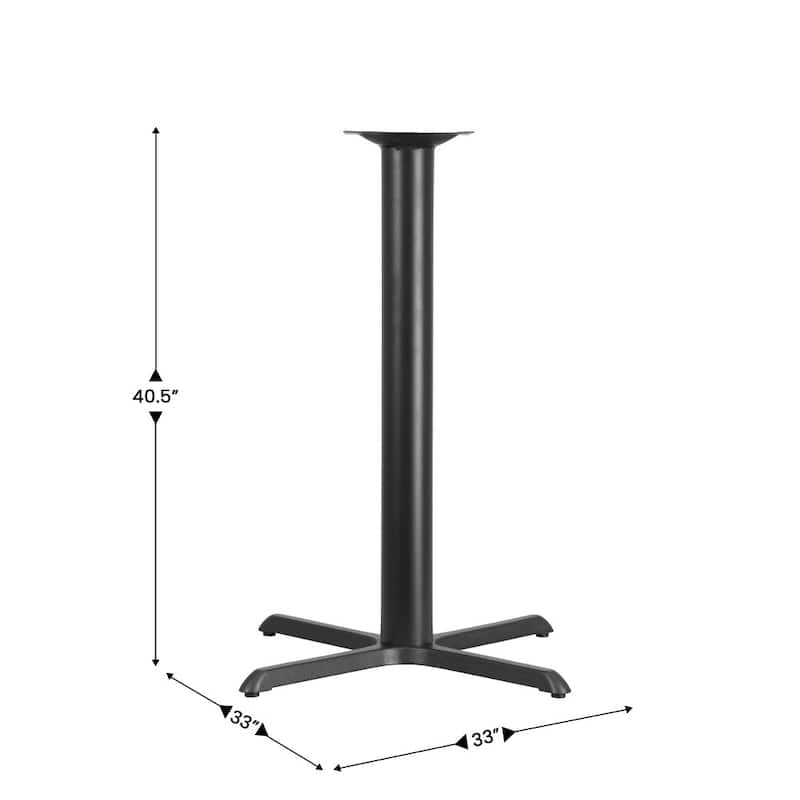 33" x 33" Restaurant Table X-Base with 4" Dia. Bar Height Column ...