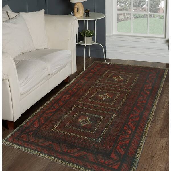 Vintage Distressed Parto Red/Charcoal Runner - 3'5" x 6'2" - Bed Bath ...