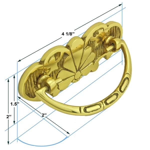 Solid Cast Brass Cabinet Dresser Drawer Bail Pulls 2.75" Powder Coated ...