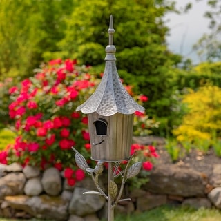 63.75" Tall Iron Birdhouse Stake "Zurich" - 7.25" L x 8" W x 63.75" H ...