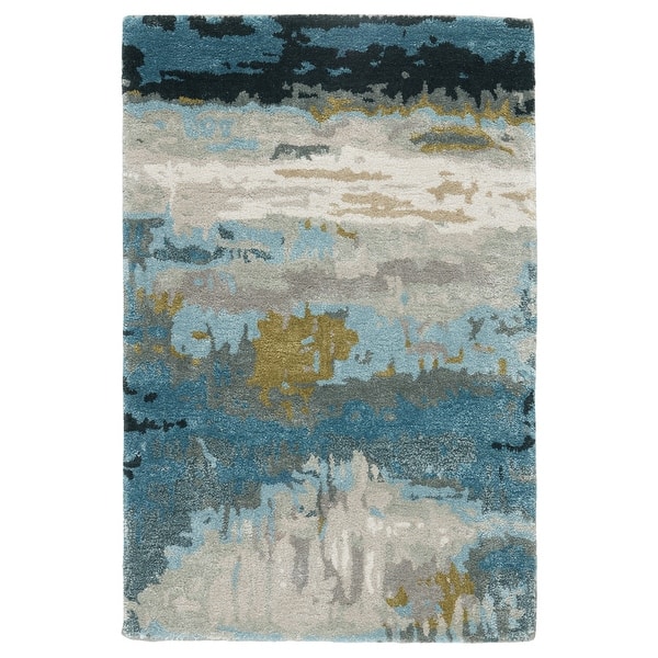 Carbon Loft Handmade Abstract Black and Green Area Rug - On Sale - Bed ...
