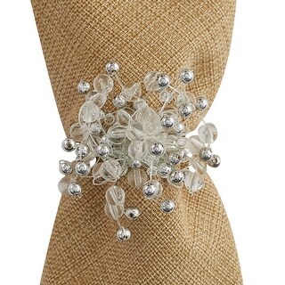 Park Designs Frost And Ice Beaded Napkin Ring Set of 4 - 2" X 2" X 2 ...