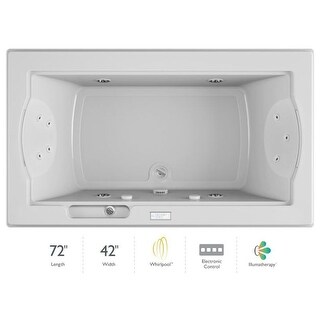 Jacuzzi 72" x 42" Fuzion Drop In Luxury Whirlpool Bathtub with 14 - Bed ...