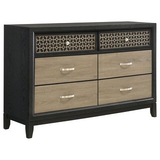 Valencia Contemporary Wood 6-drawer Bedroom Dresser Black - Bed Bath ...
