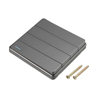 Light Switch Wall Panel Push Button 4 Gang 1 Way Grey 250V 10A ...