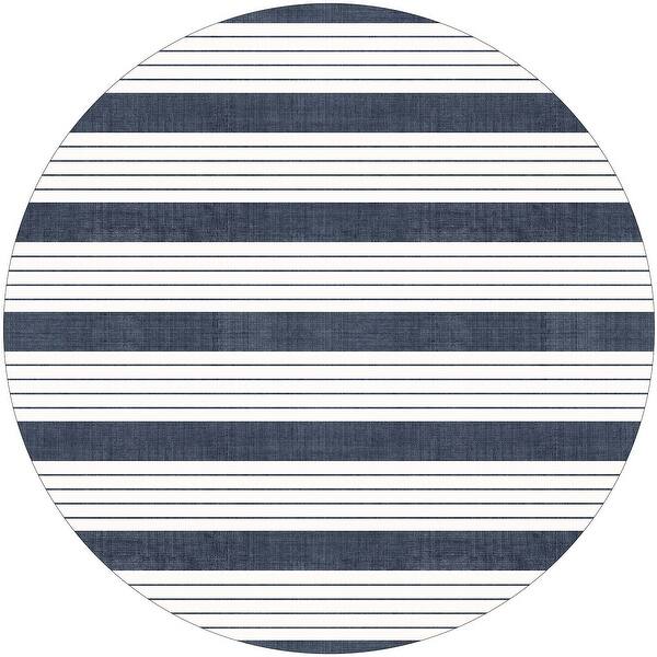 TICKING STRIPED BLUE Outdoor Rug By Becky Bailey - Bed Bath & Beyond ...
