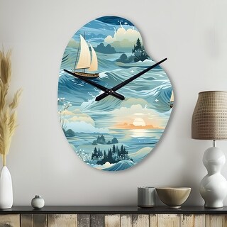 Coastal Tranquility Seaside Landscape - Coastal Wall Clocks in ...