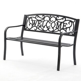 Cast Iron Welcome Garden Bench - Bed Bath & Beyond - 11198328