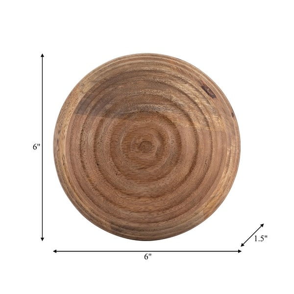 Sagebrook Home Natural Round Brown Ridged Wooden Orb Decor Contemporary ...
