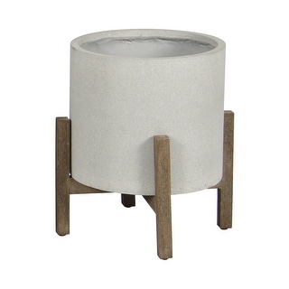 Mulber 19" Round Standing Pot, Natural Stone - Bed Bath & Beyond - 43124937