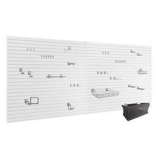 NewAge Products 80 sq. ft. PVC Slatwall with 40-Piece Accessory Kit ...