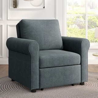 3-in-1 Convertible Sleeper Loveseat Chair Sofa w/ Pull-out Bed, Teal ...