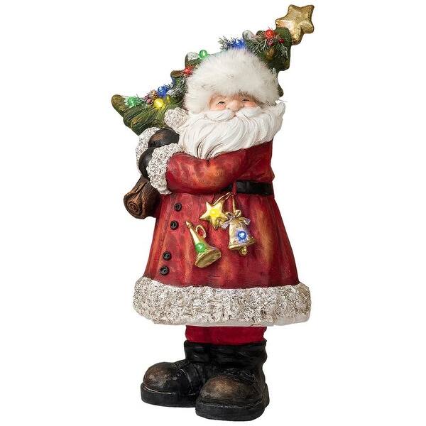 Design Toscano Vintage Santa with Christmas Tree Holiday Statue - Multi ...