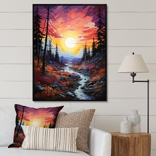Designart "Aurora Borealis Aurora Spectacle I" Aurora Borealis Framed ...