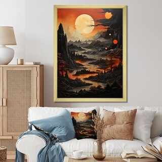 Designart "Jupiter Mars Majesty Bold II" Jupiter Framed Canvas Art ...
