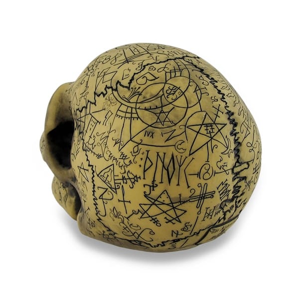 Alchemy Gothic Ancient Rune Engraved Omega Skull Statue - 5.5 X 7.75 X ...