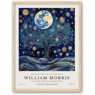 Moon and Stars Framed Wall Art,Vintage Blue Moonnight - Bed Bath ...