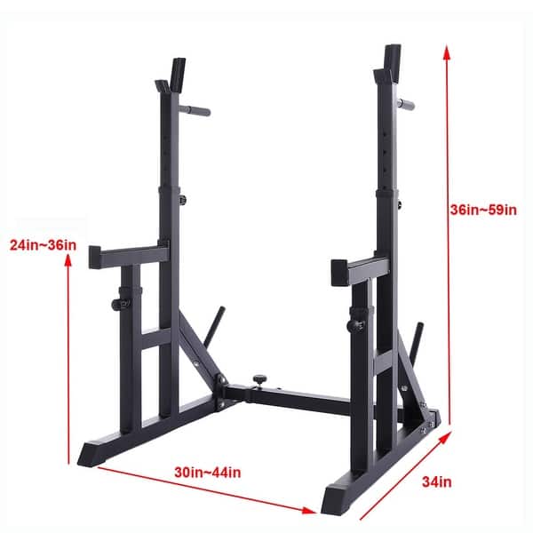 Adjustable Squat Rack Stand, Barbell Rack, Dip Bar Station Adjustable ...