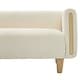 Modern Boucle 3-Seater Sofa with Sculpted Wood-Inset Arms and ...