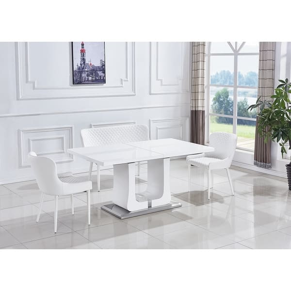 extendable high gloss dining table