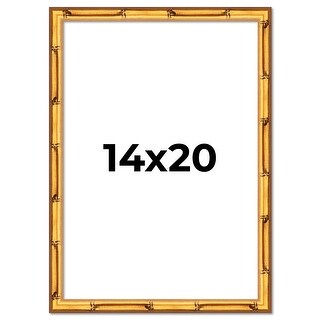 14x20 Frame Gold Bamboo Solid Wood Picture Frame | 1 Inch Moulding ...