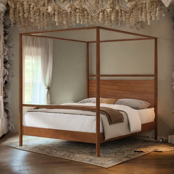 brown poster bed frame