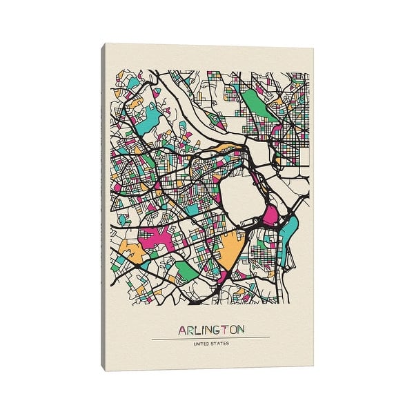 iCanvas "Arlington County, Virginia Map" by Ayse Deniz Akerman Canvas ...