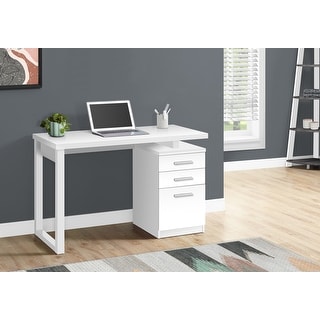 Computer Desk with 3 Drawers & Floating Desktop - Bed Bath & Beyond ...