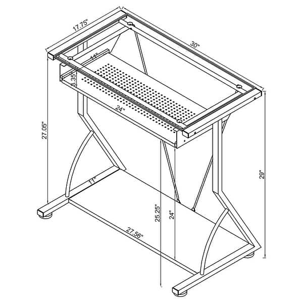 Alastair 30-inch Computer Desk with Keyboard Tray Black - Bed Bath ...